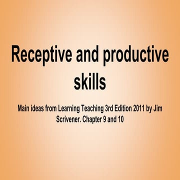 Chapter 9, Productive skills: speaking and writing | PPTX