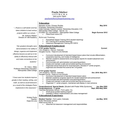 Paula stieber new resume | DOCX