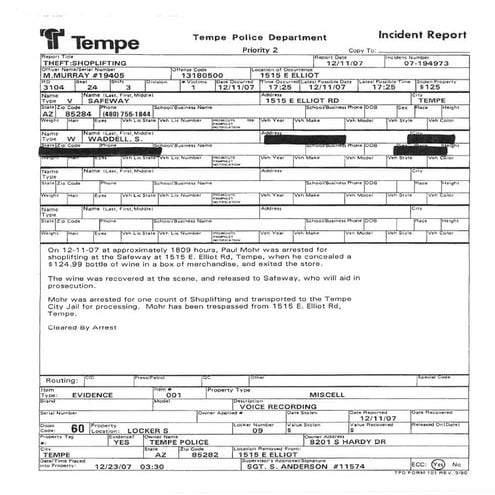 Paul B. Mohr Jr. - Police Report | PDF