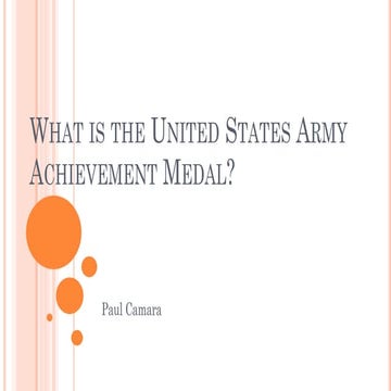 The Army Achievement Medal | PPTX