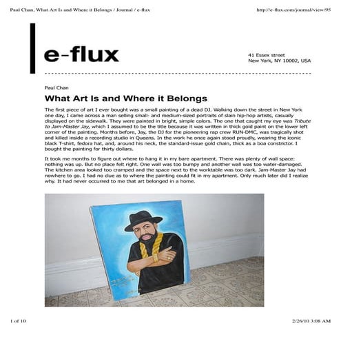 Paul Chan, What Art Is And Where It Belongs Journal E Flux | PDF