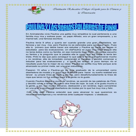 Paulina y las sabias palabras de pinki | DOCX