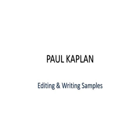 Paul Kaplan Samples | PPTX
