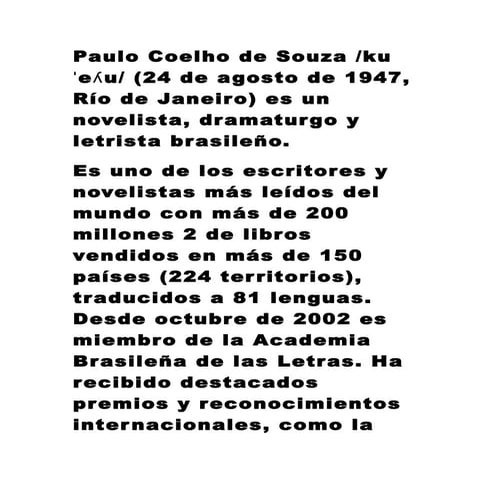 Vida y obra de Paulo Coelho | RTF