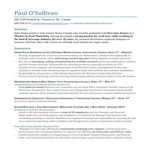 Paul O’Sullivan Resume | PDF
