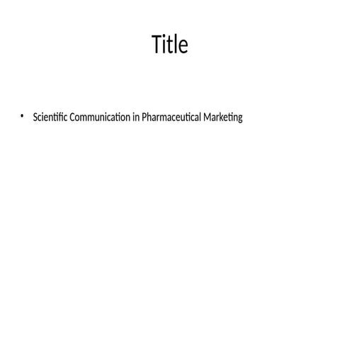 science in marketing pharmaceuticals products | PPTX