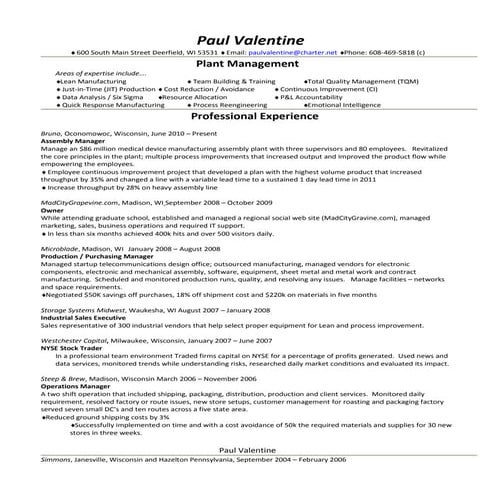 Paul Valentine Resume | DOC