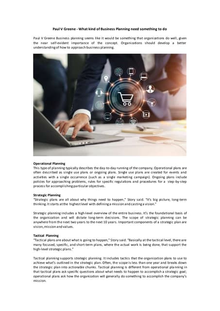 Types of plans | PDF | Business | Business and Finance