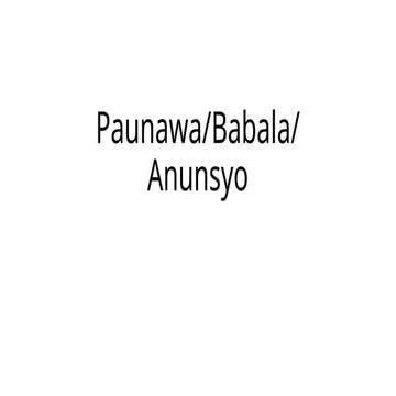 Filipino Paunawa, Babala, at Anunsyo.pptx