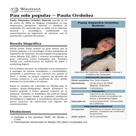 Paula Ordoñez , Empresaria e ingeniera de sistemas | PDF