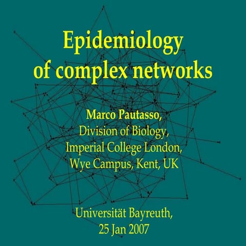 Epidemiology of complex networks | PDF