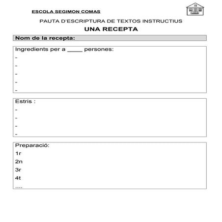 Pauta text instructiu recepta | DOC