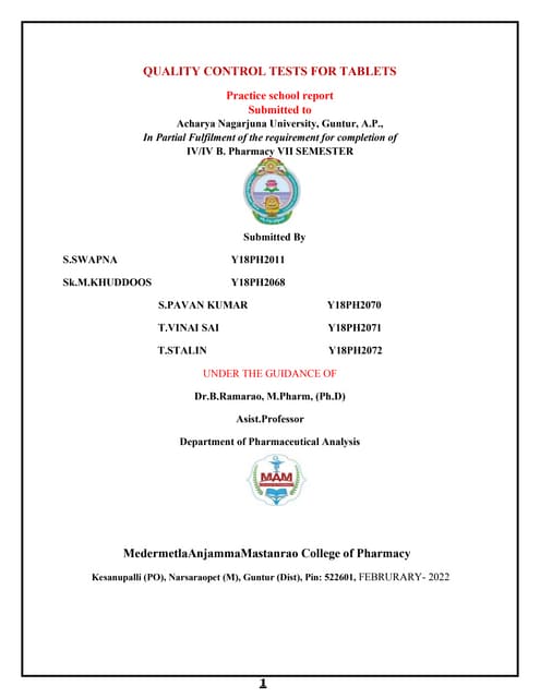 Guidance on tablet scoring | PPTX