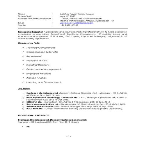 Pavan cv latest | DOC