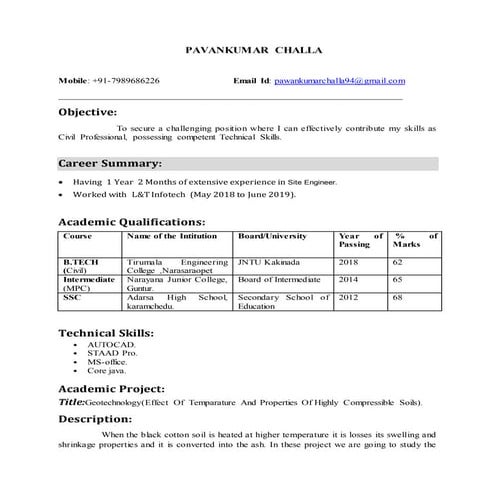 Pavan kumar resume | PDF
