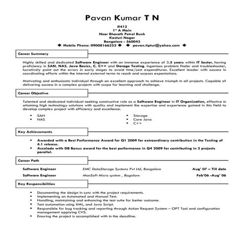 Pavan Resume | PDF
