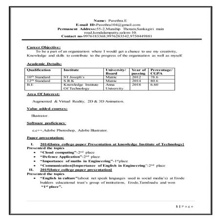 Resume -bharti | RTF
