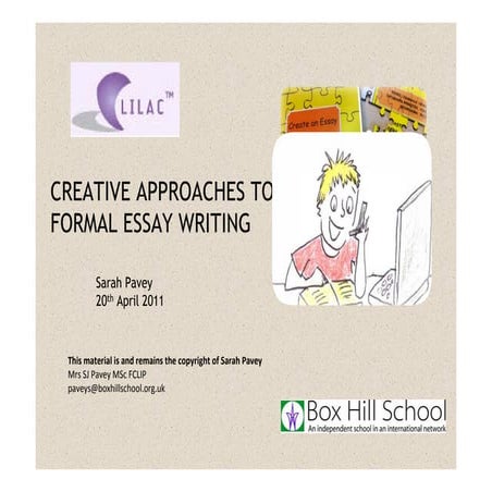 Pavey - Creative approaches to formal essay writing | PDF