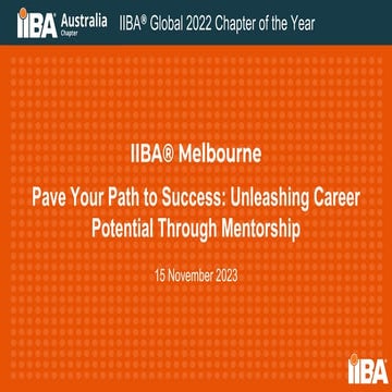 IIBA Melbourne - Pave your Path to Success | PDF