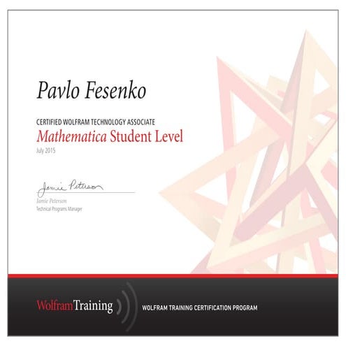 Mathematica Student Level Certificate | PDF