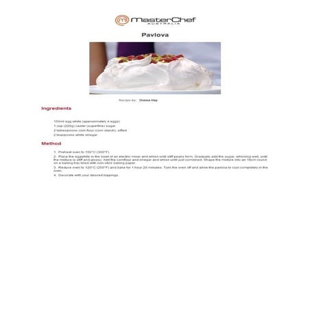 Pavlova - Donna Hay | PDF