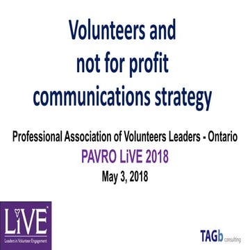 Volunteers and non profit communications strategy | PPTX