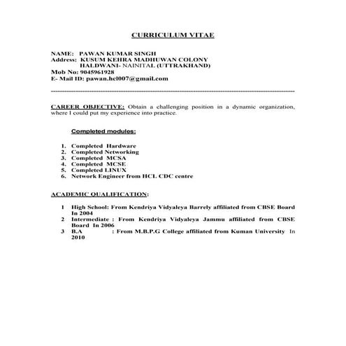 Pawan resume 11 | PDF