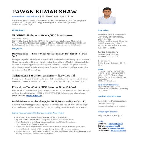 Pawan Kumar shaw Resume | PDF