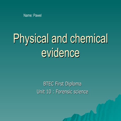 Physical Evidence | PPT