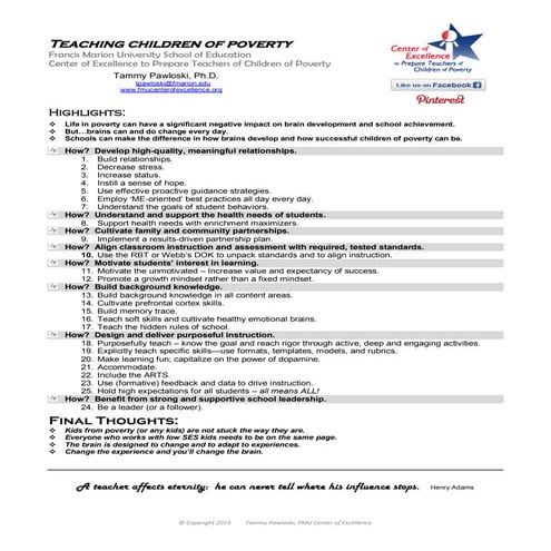 Teaching Children of Poverty | PDF