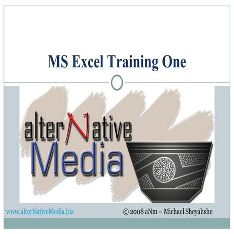 Ms Excel Training 01 Ppt