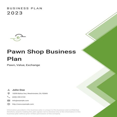 pawn shop business plan example template | PDF