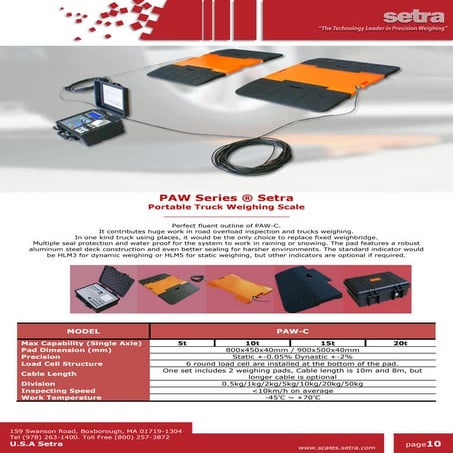 Portable truck weighing scale Paw series ® setra | PDF