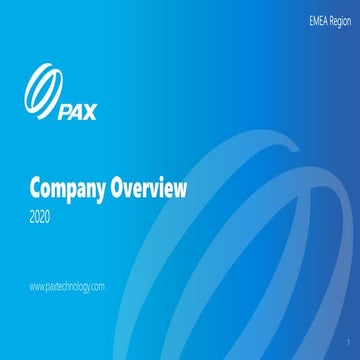 PAX Technology 2020 - Payment Acceptance Solutions | PPTX