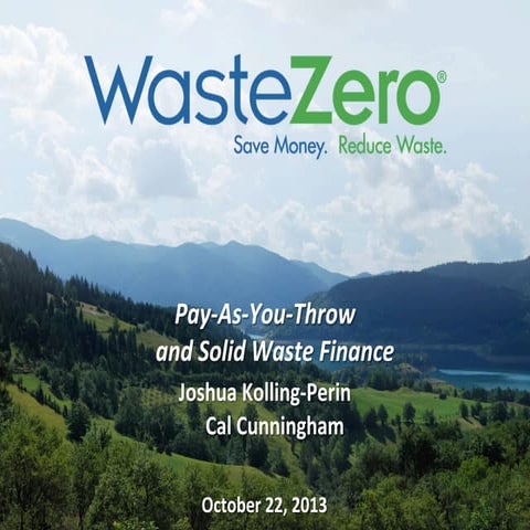Pay-As-You-Throw and Solid Waste Finance | PPT