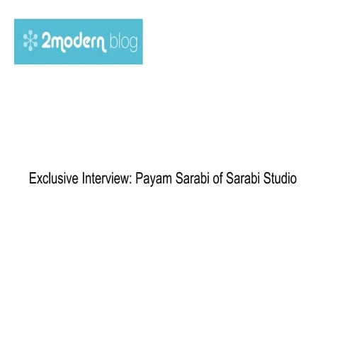 Exclusive Interview: Payam Sarabi of Sarabi Studio | PPT
