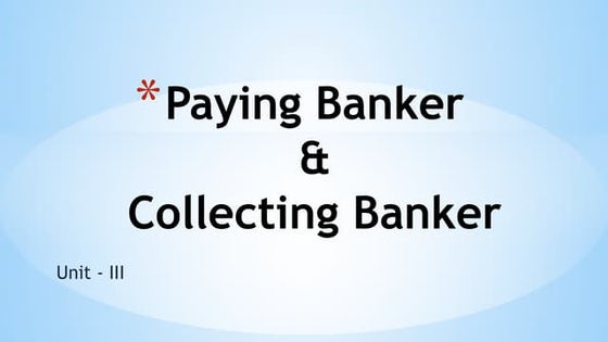 Introduction to Paying Banker in banking | PPTX