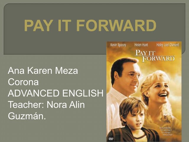 Pay It Forward Movie Poster