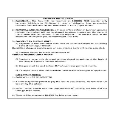 Payment instruction - bharti krishan vidya vihar bkvv - nagpur | DOCX