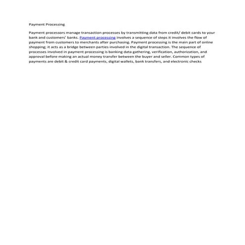 Payment Processing Involves A Sequence Of Steps It Involves The Flow Of Payment From Customers