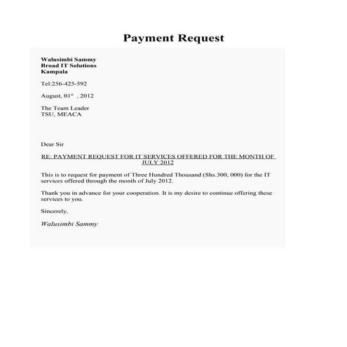 Payment request | DOC