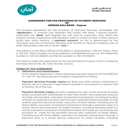 Payment services agreement | PDF