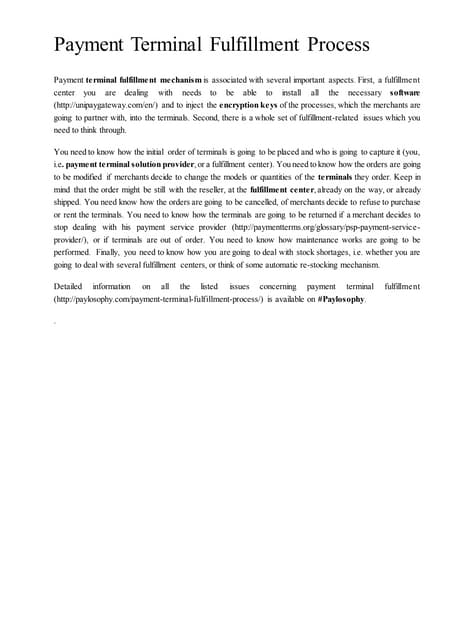 Payment Terminal Management Systems | PDF