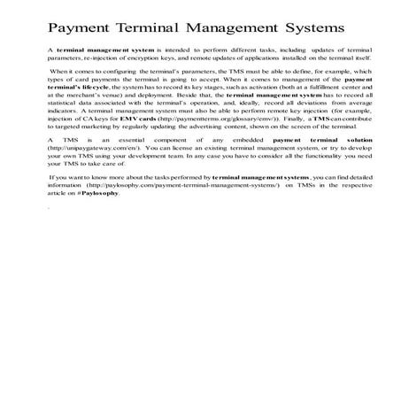 Payment Terminal Management Systems | DOCX