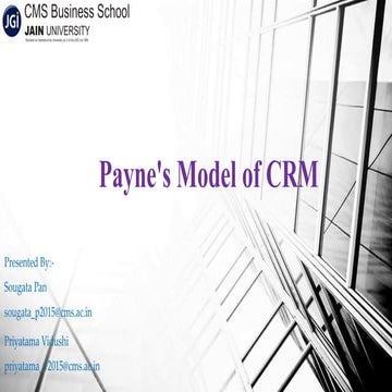 Payne's model of crm | PPTX