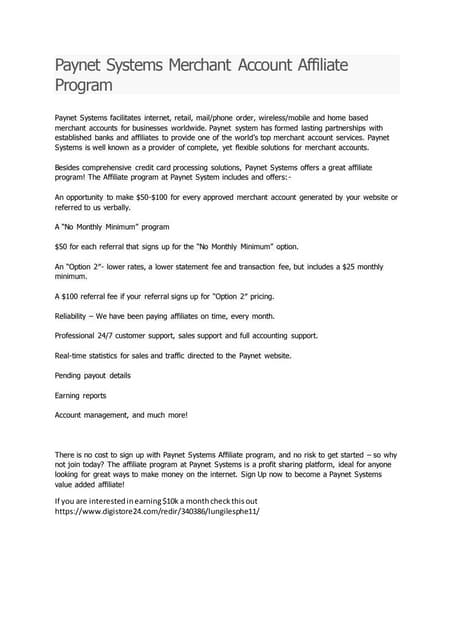 Paynet Systems Merchant | PDF