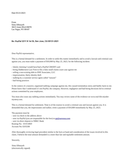 Open letter to Dobberstein Law Firm | PDF | Crime & Harmful Acts to ...