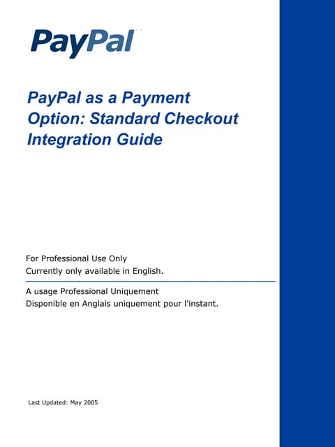 Paypal Integration Guide Pdf