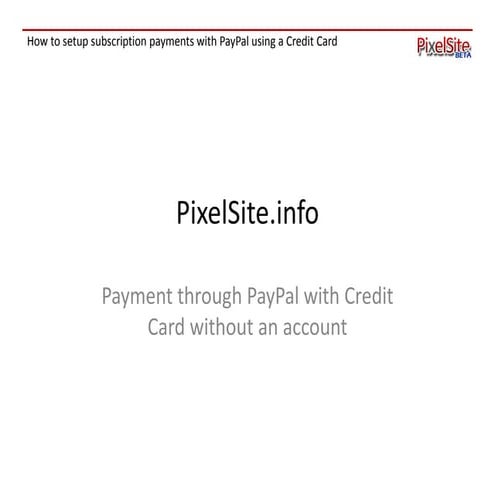 How to: Setup Paypal recurring payments by credit card | PDF | Credit Cards | Personal Debt