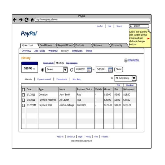 Paypal wireframe | PDF